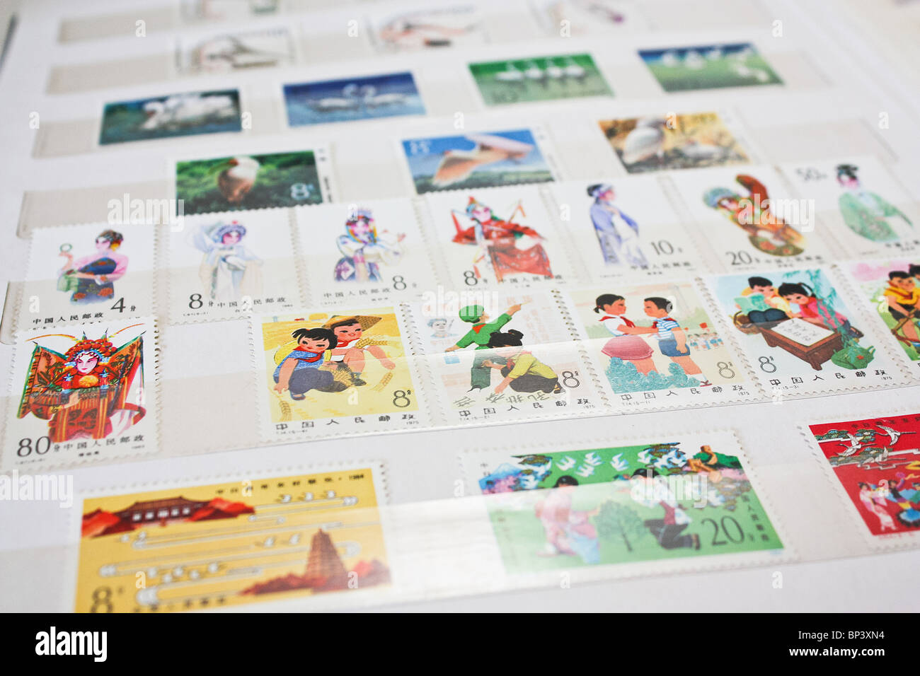 collecting chinese stamps Stock Photo - Alamy