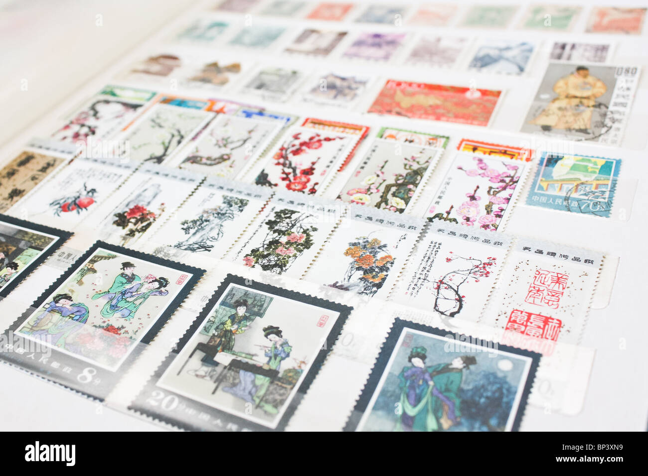 collecting Chinese stamps Stock Photo - Alamy