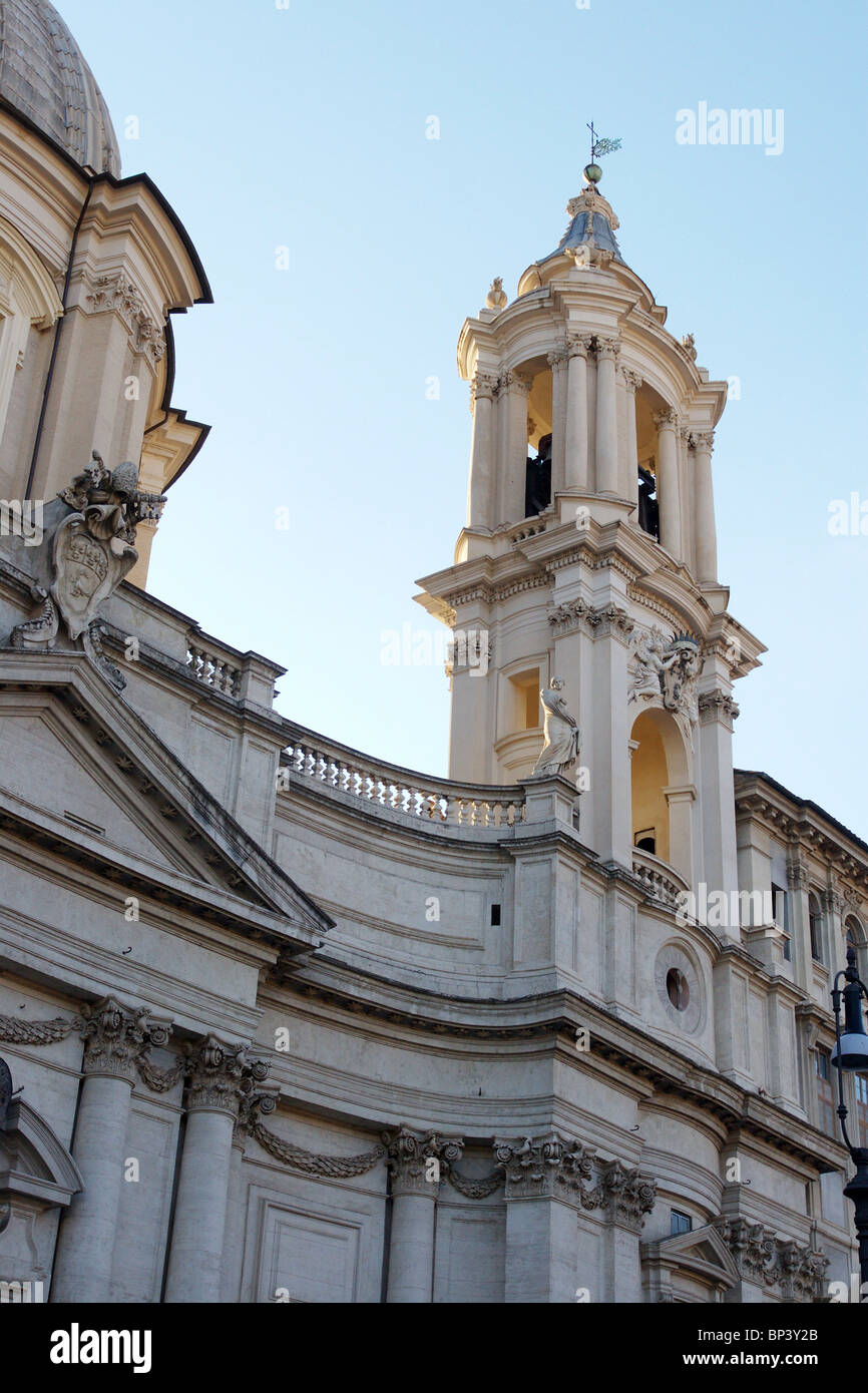 Santa Agnese church facade borromini Navona square Rome Italy Stock ...