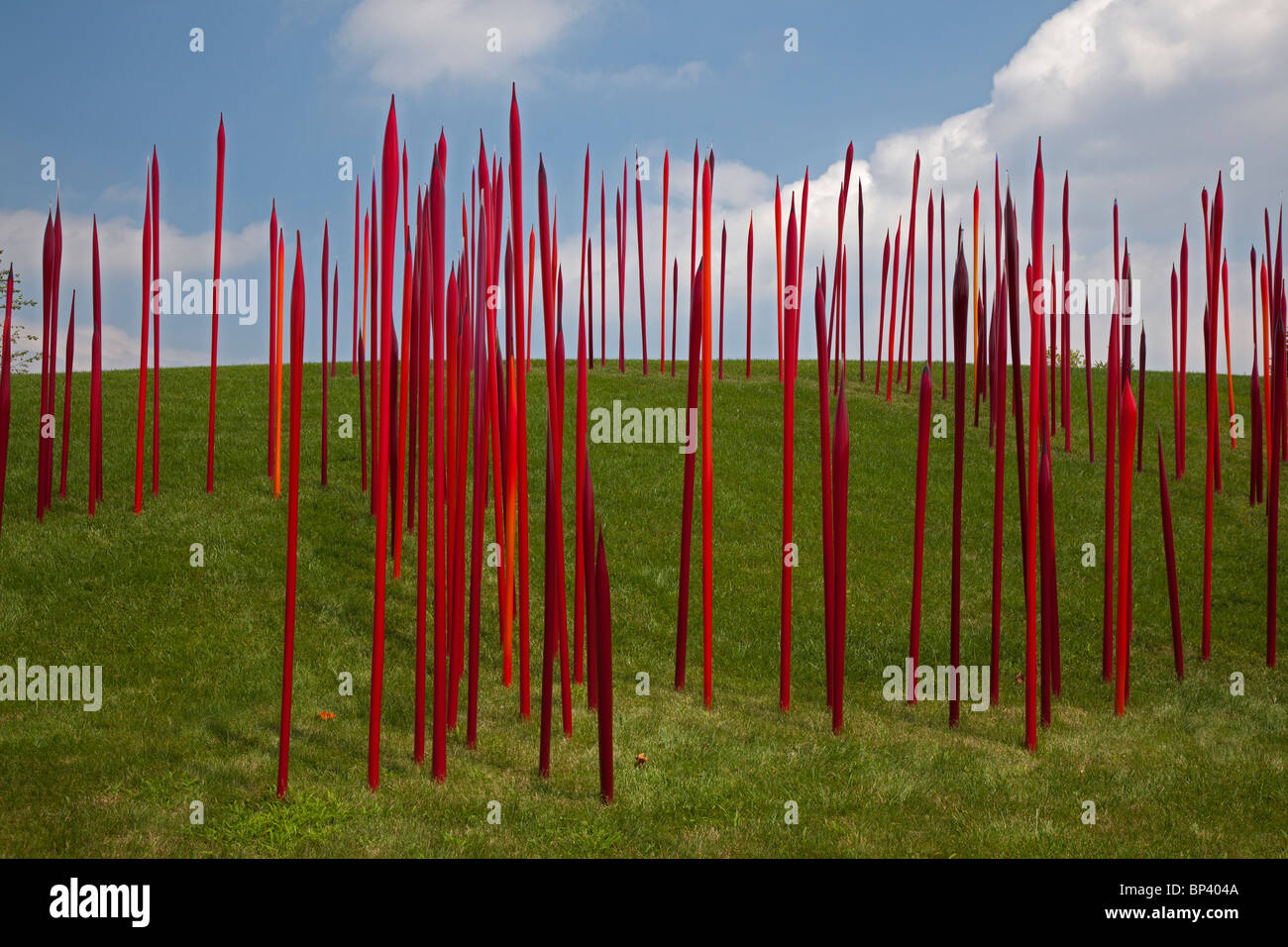 Artist Dale Chihuly's Red Reeds glass sculpture on display at the ...