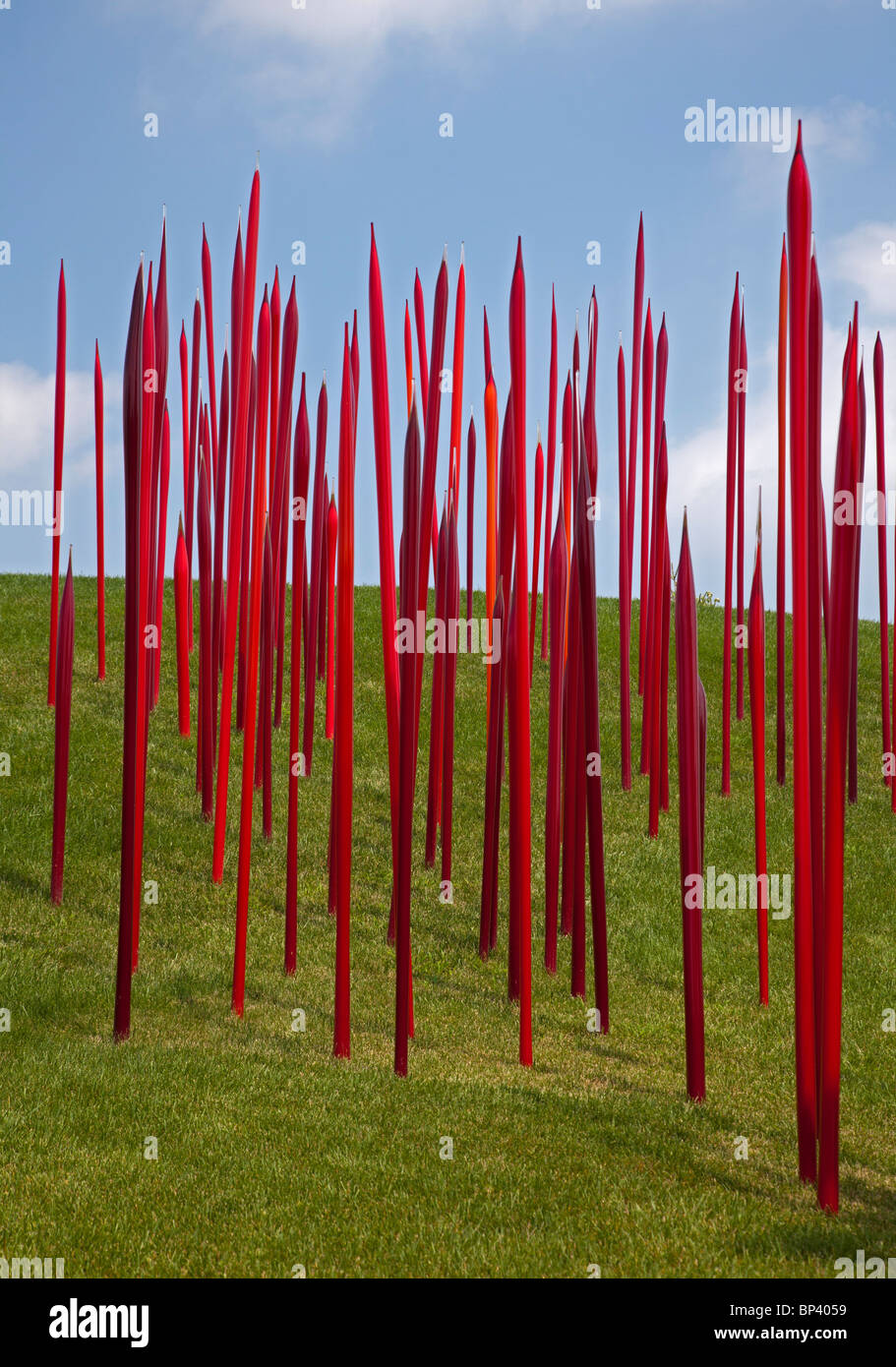 Artist Dale Chihuly's Red Reeds glass sculpture on display at the ...
