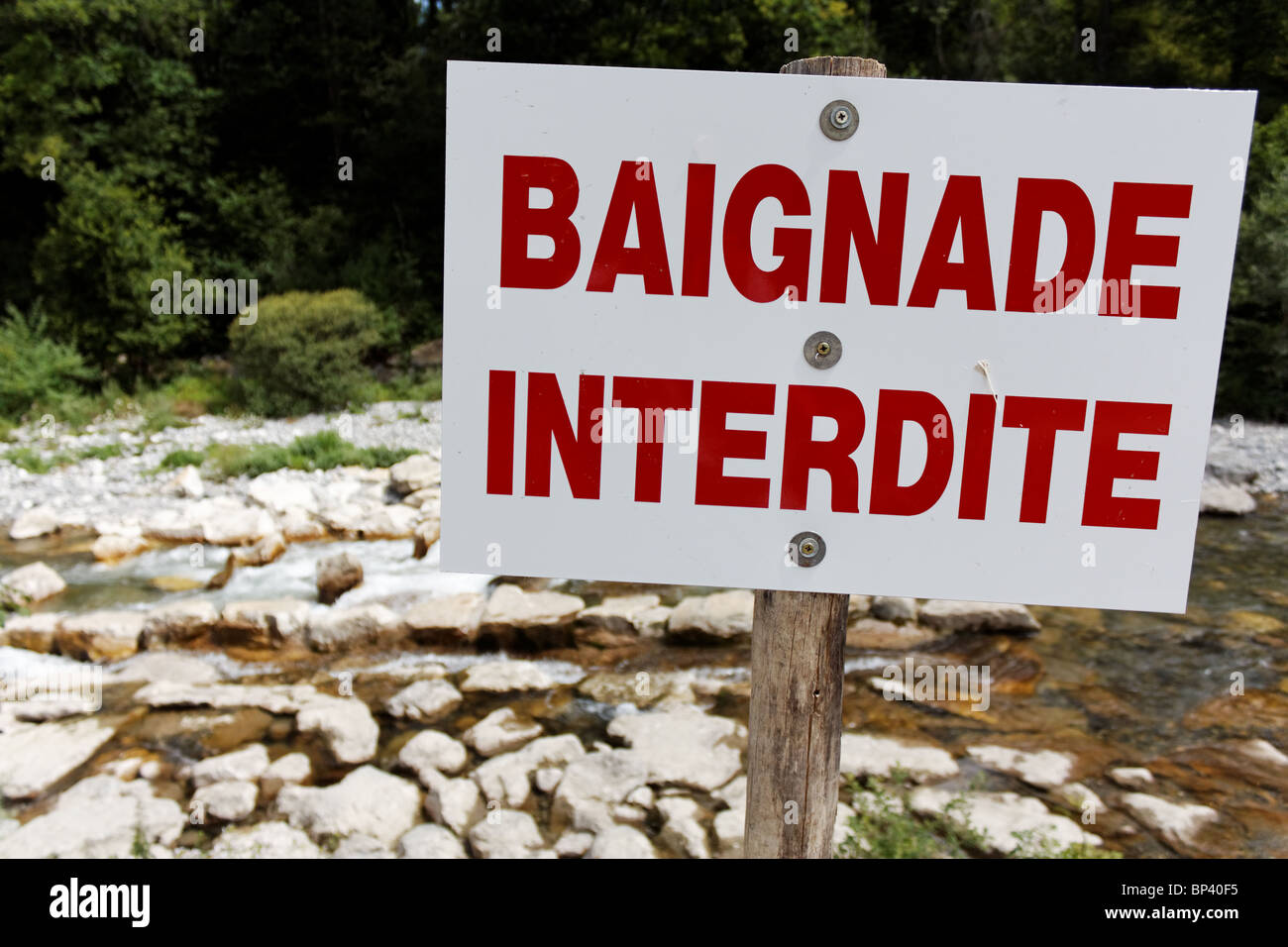 Forbidden bathe, Swimming forbidden (in French : baignade interdite ...