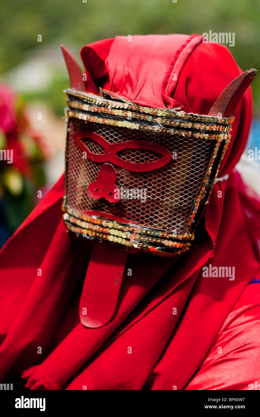 The Devil dancer (Diablo) takes part in the religious procession in ...