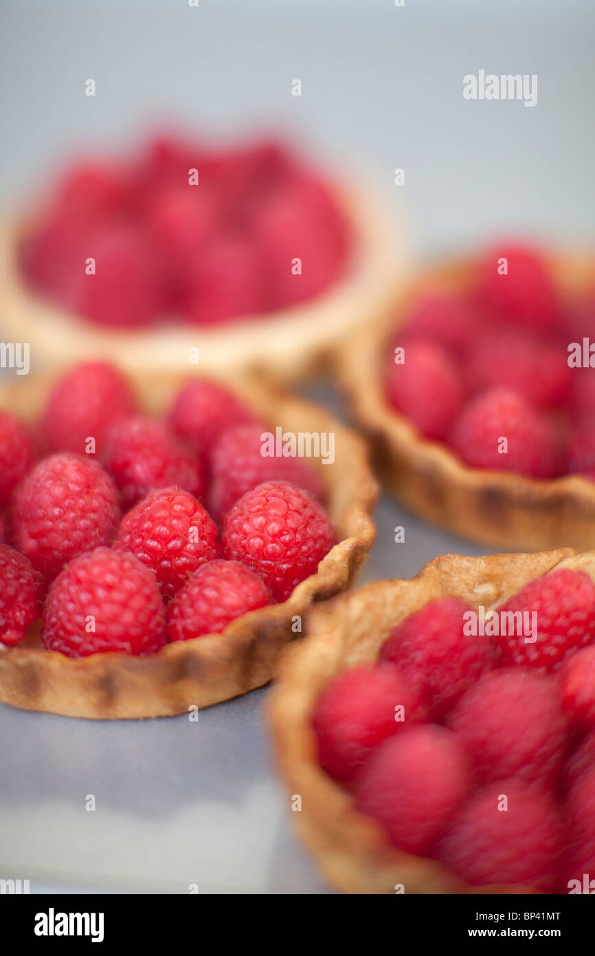 Close-up of Raspberry Tarts Stock Photo - Alamy