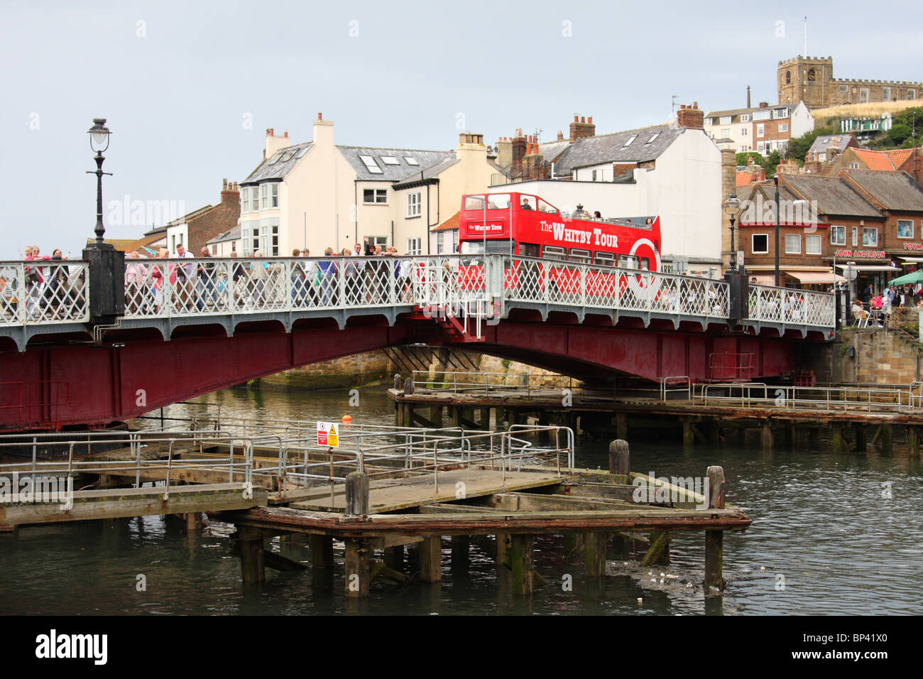 The swing bridge at Whitby, North Yorkshire, England, U.K Stock Photo ...