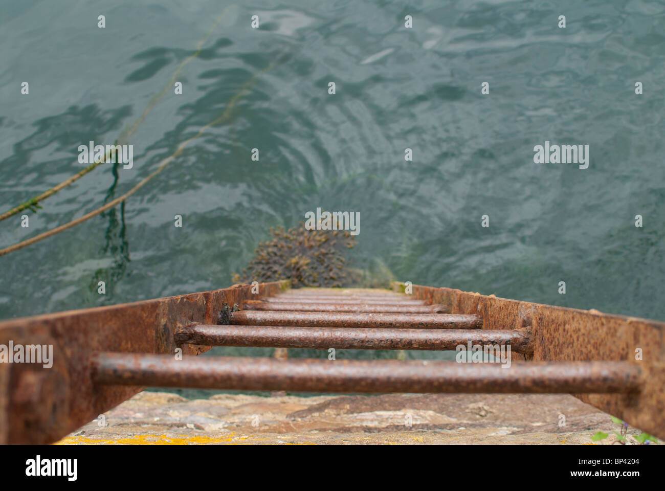 Rusted Ladder against Harbour Wall Stock Photo - Alamy