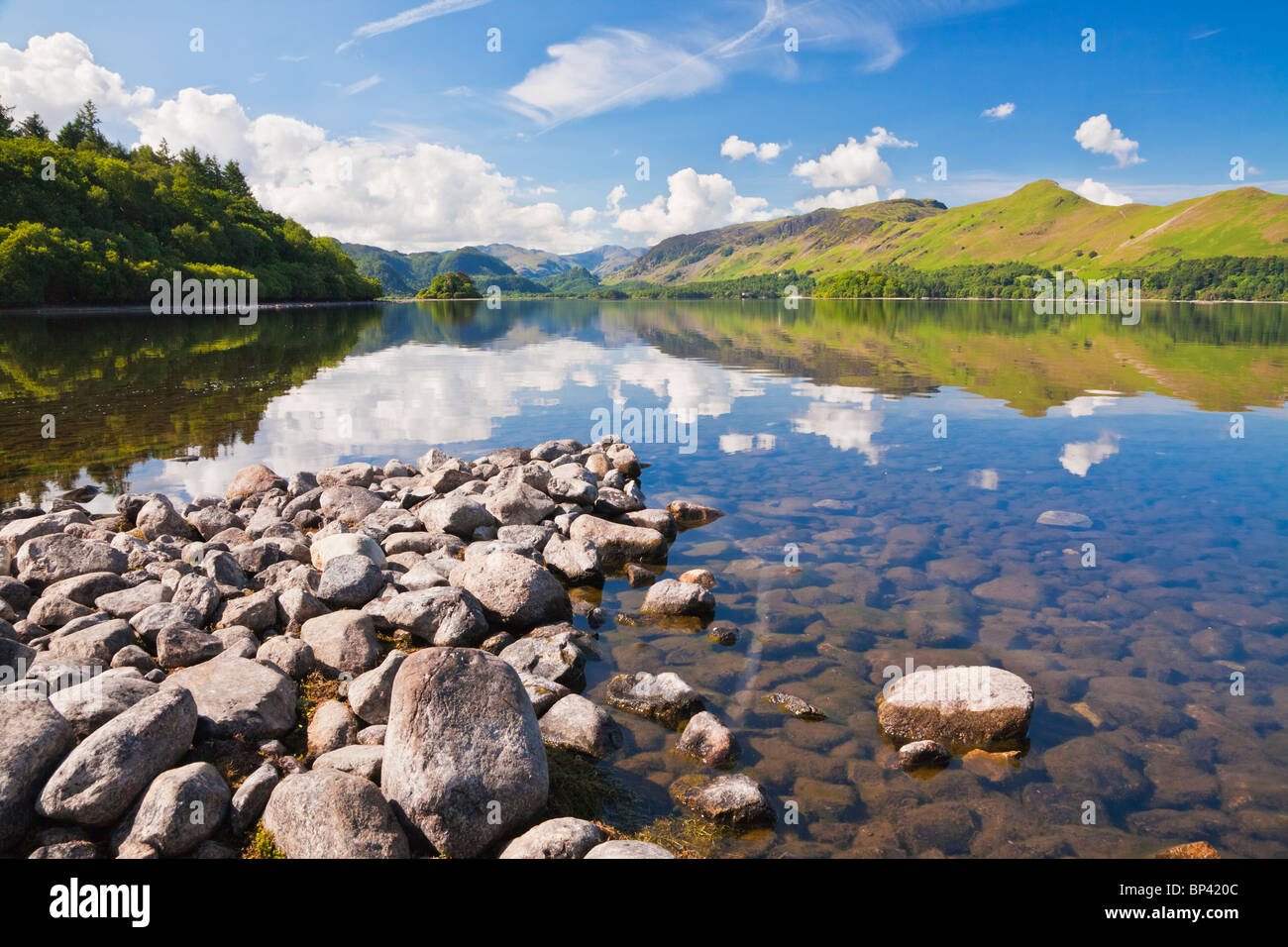 Derwent Water, Castle Crag and Cat Bells in the Lake District National ...