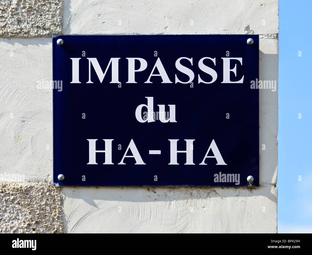 Blue enamel french sign hi-res stock photography and images - Alamy