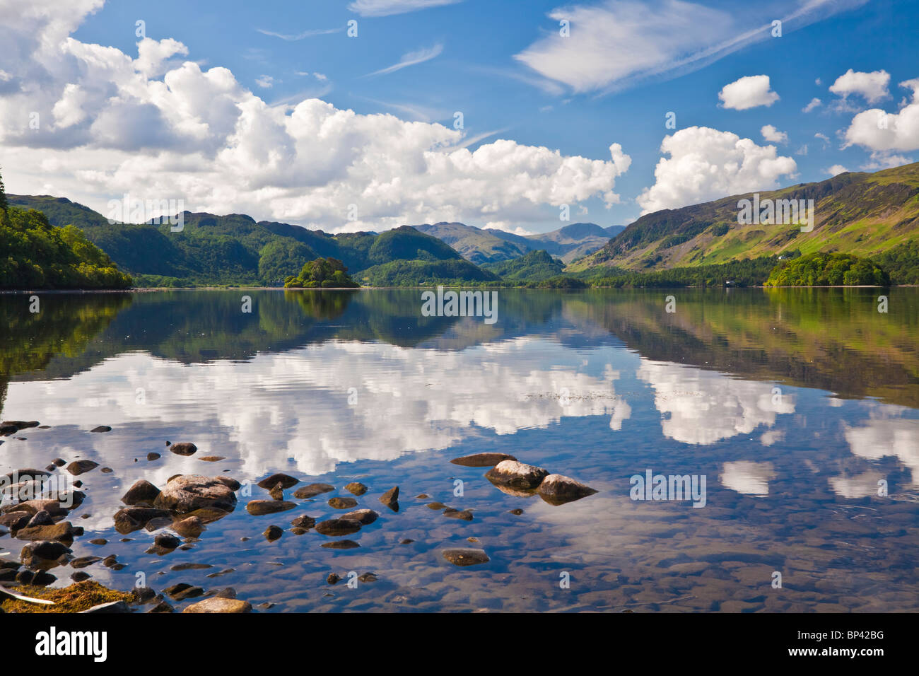 Derwent Water looking towards Castle Crag in the Lake District National ...