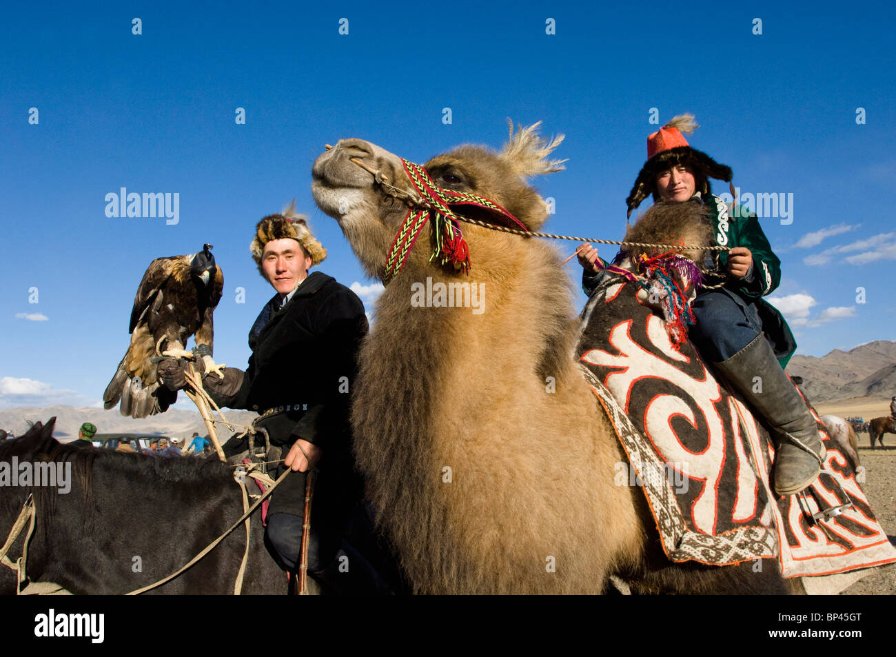 Kazakh men at Altai Eagle Festival Stock Photo - Alamy