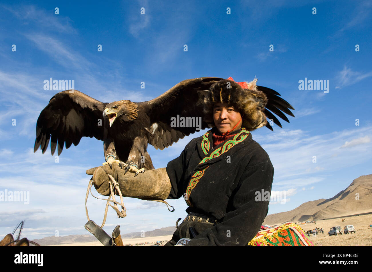 Men at the Altai Eagle Festival Stock Photo - Alamy