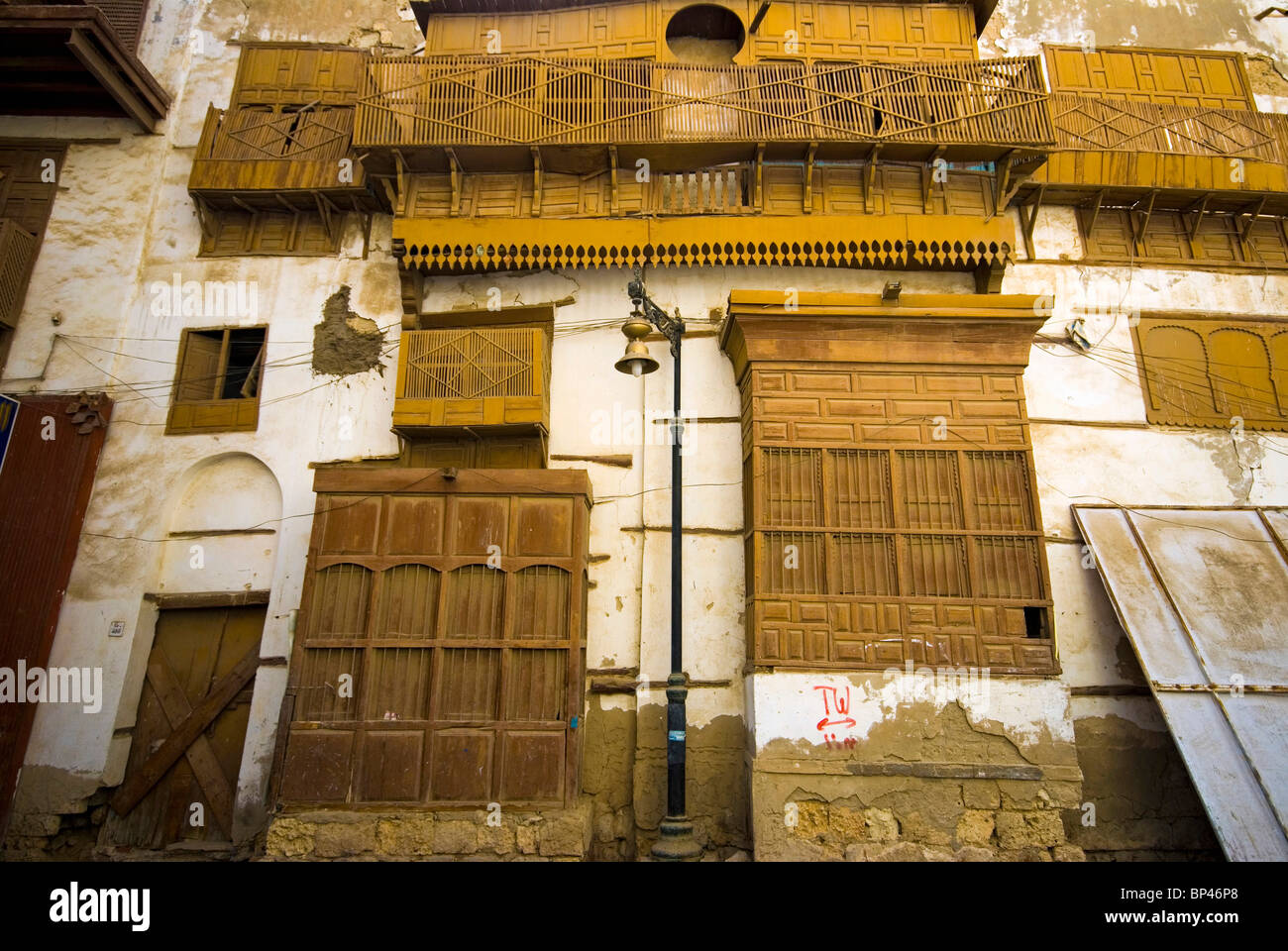 Saudi Arabia, Jeddah, Traditional architecture in the old part of the ...