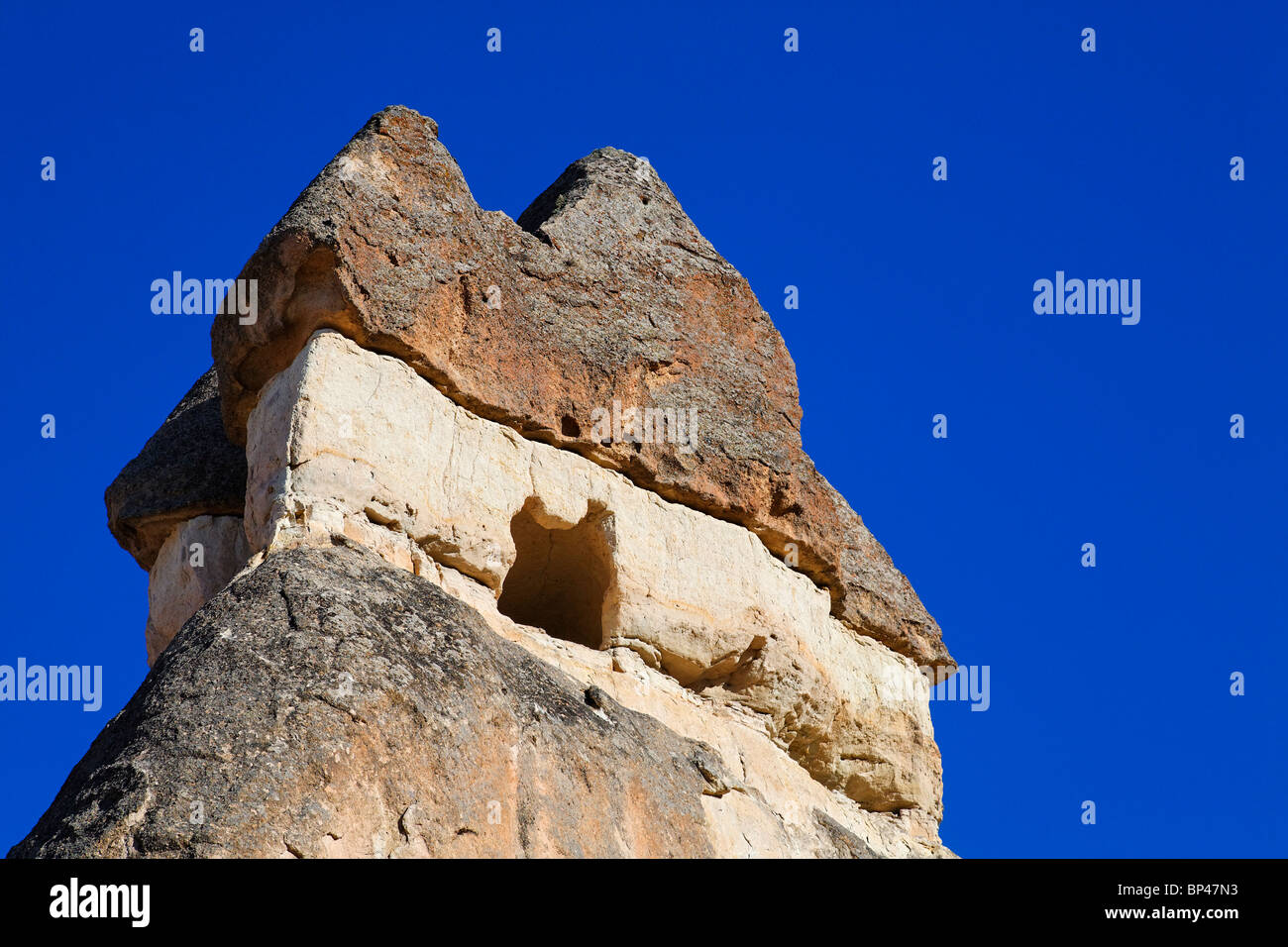 Turkey - Cappadocia - Zelve - dwelling carved on top of a limestone ...