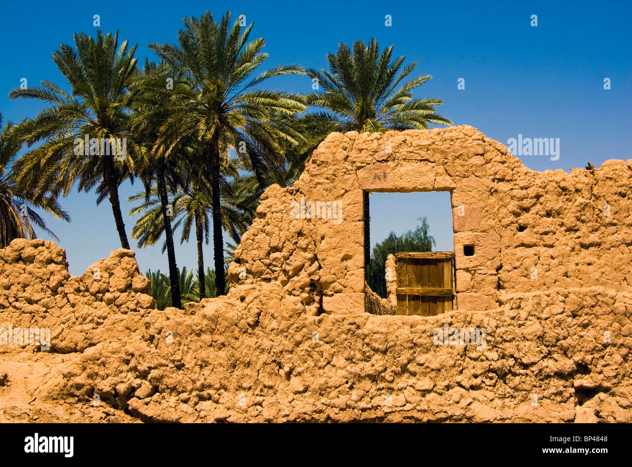 Saudi Arabia, Al-Ula date palm trees in the oasis and old house Stock ...