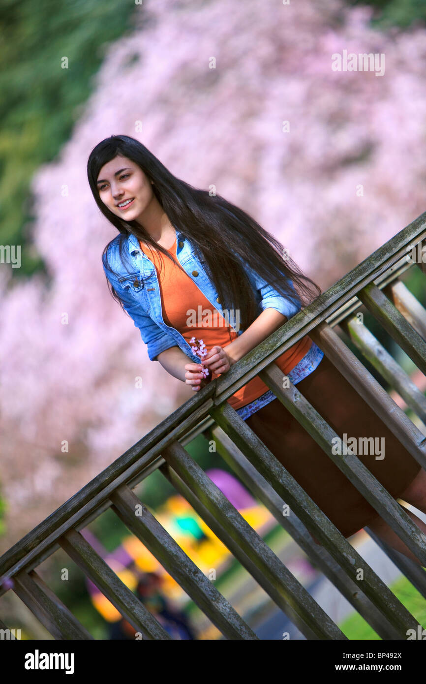 Portland, Oregon, United States Of America; A Teenage Girl Standing ...