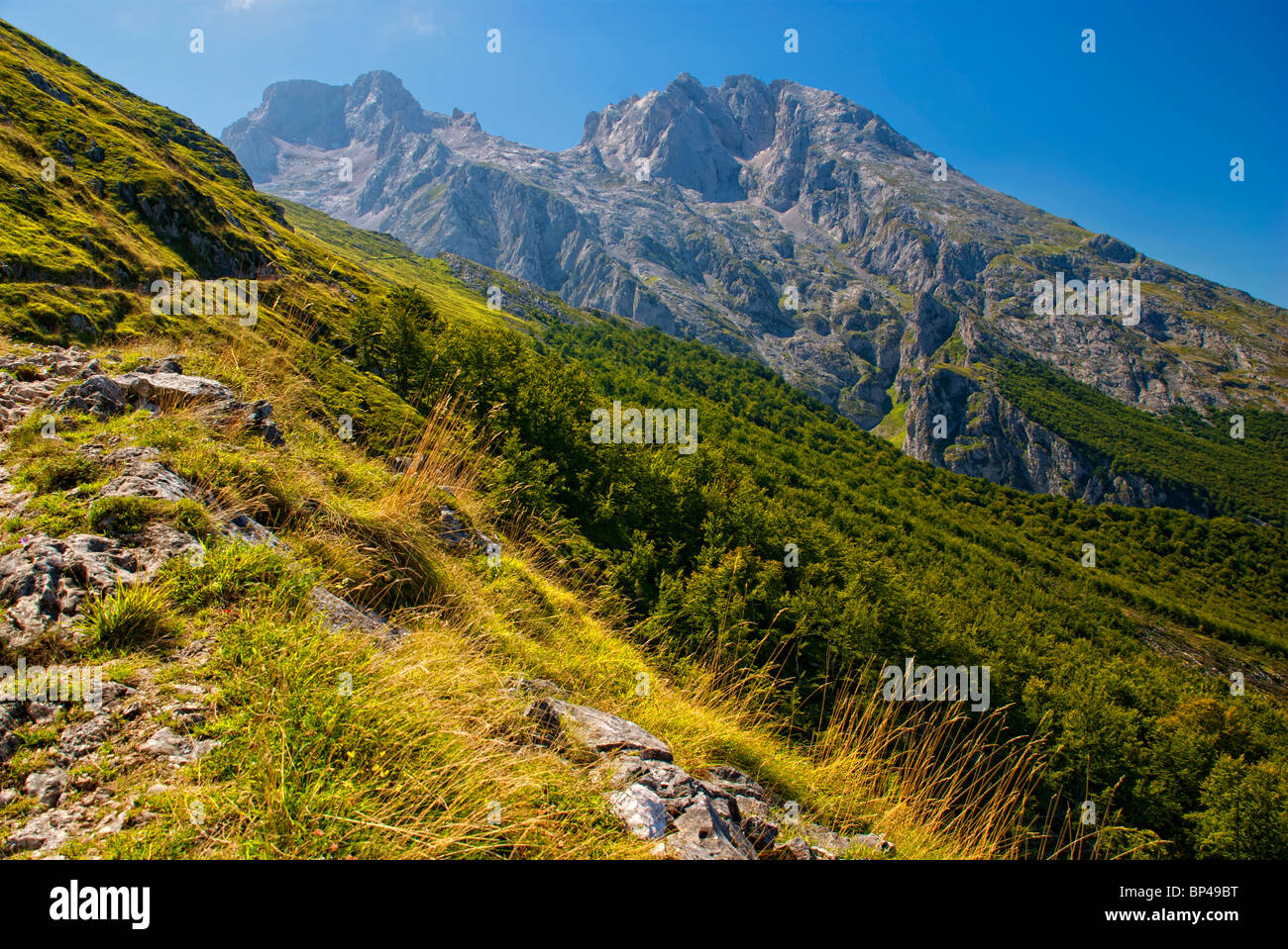 Collado Pandebano with Picos Albos and Neveron de Urriello in ...