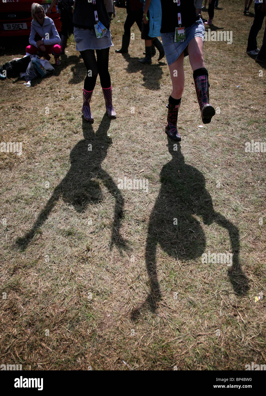 Shadows of music fans dancing at V Festival in Chelmsford Stock Photo ...