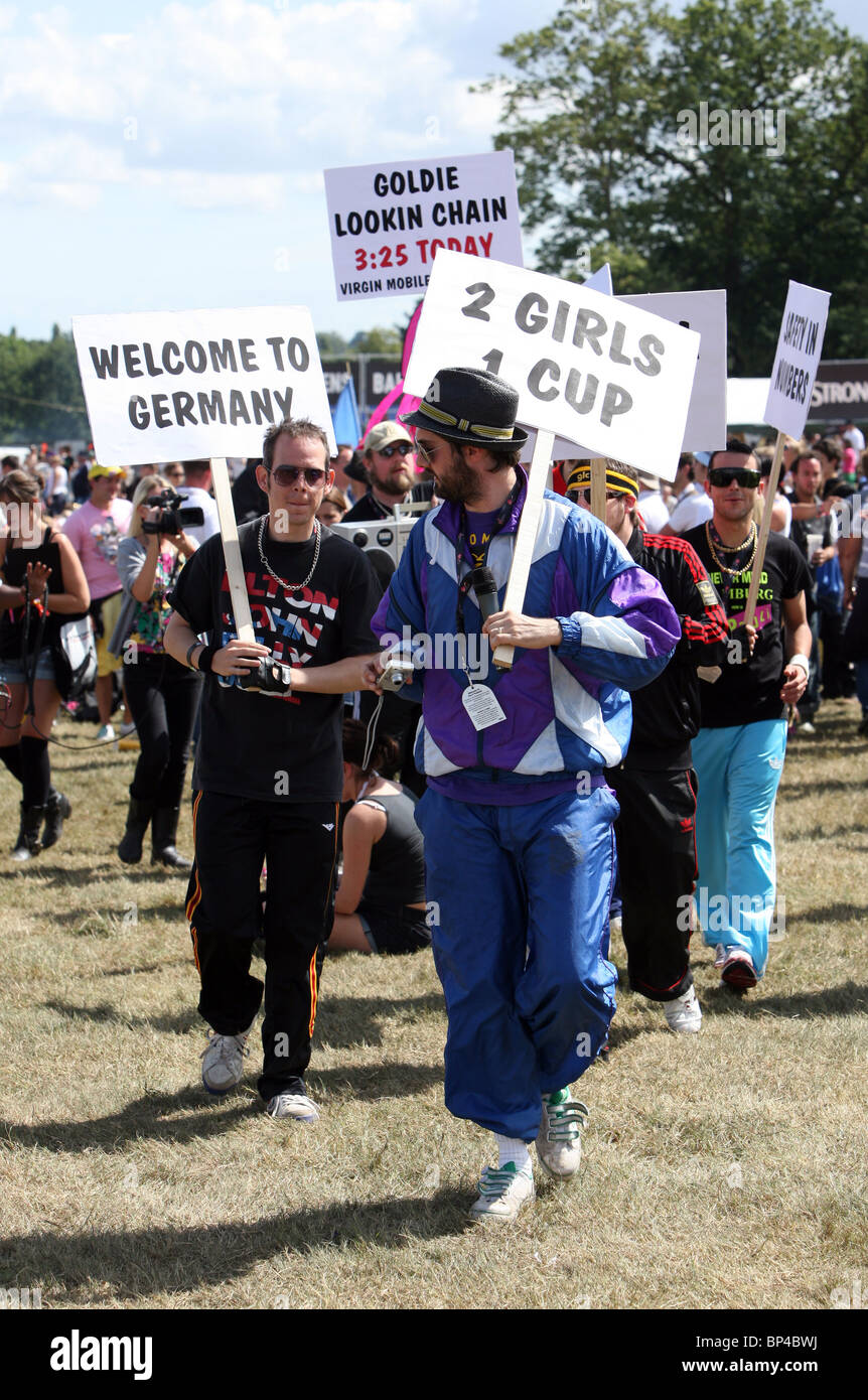 Members of Goldie Lookin Chain walking through V Festival Stock Photo ...