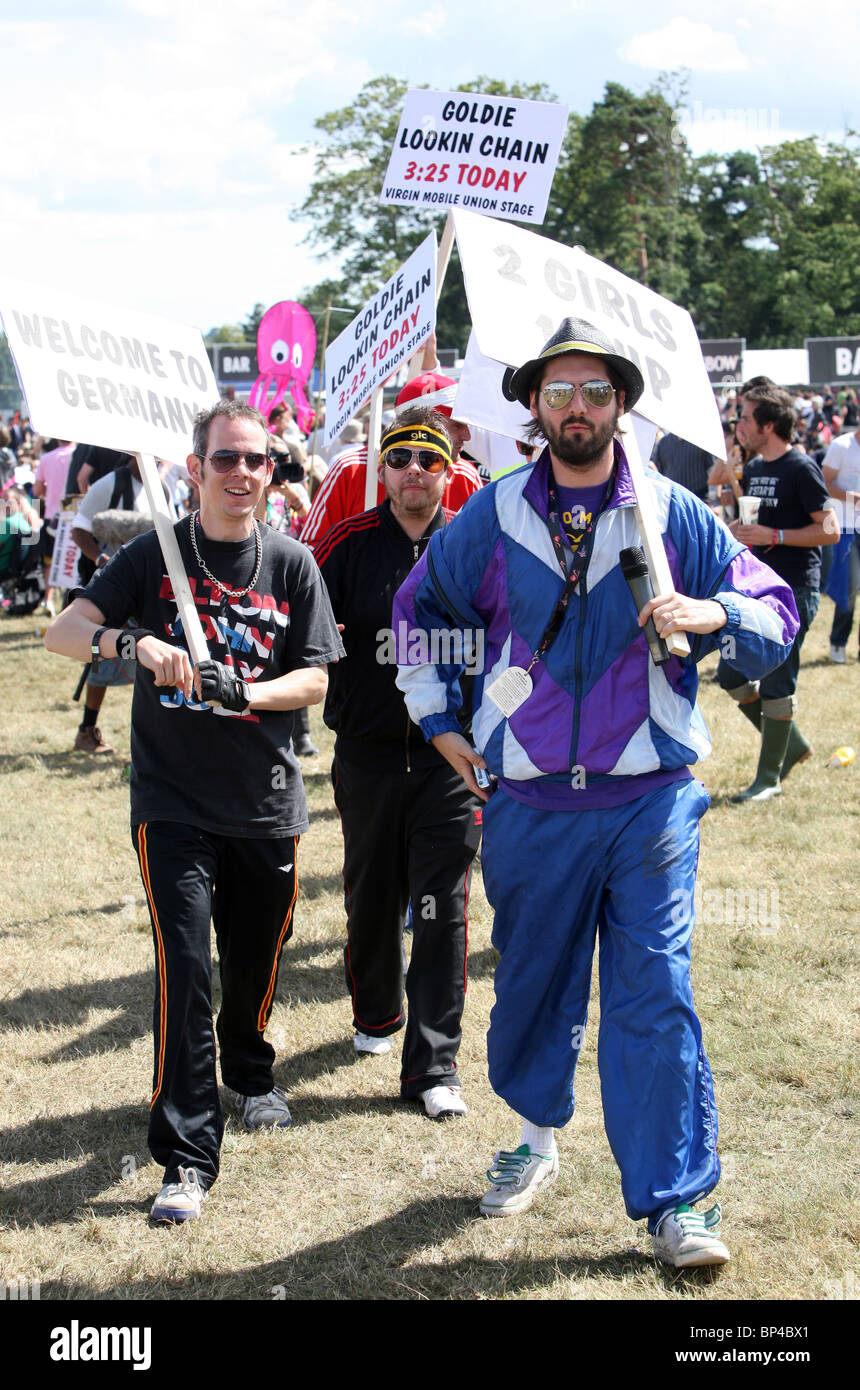 Members of Goldie Lookin Chain walking through V Festival Stock Photo ...