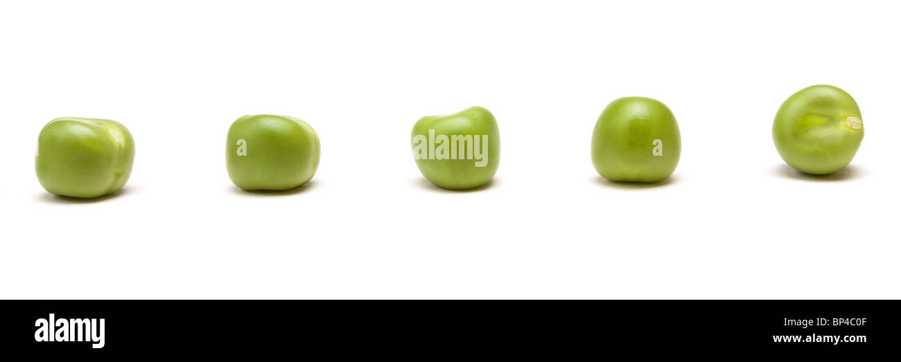 Fresh Pea Pods from low perspective isolated against white background ...