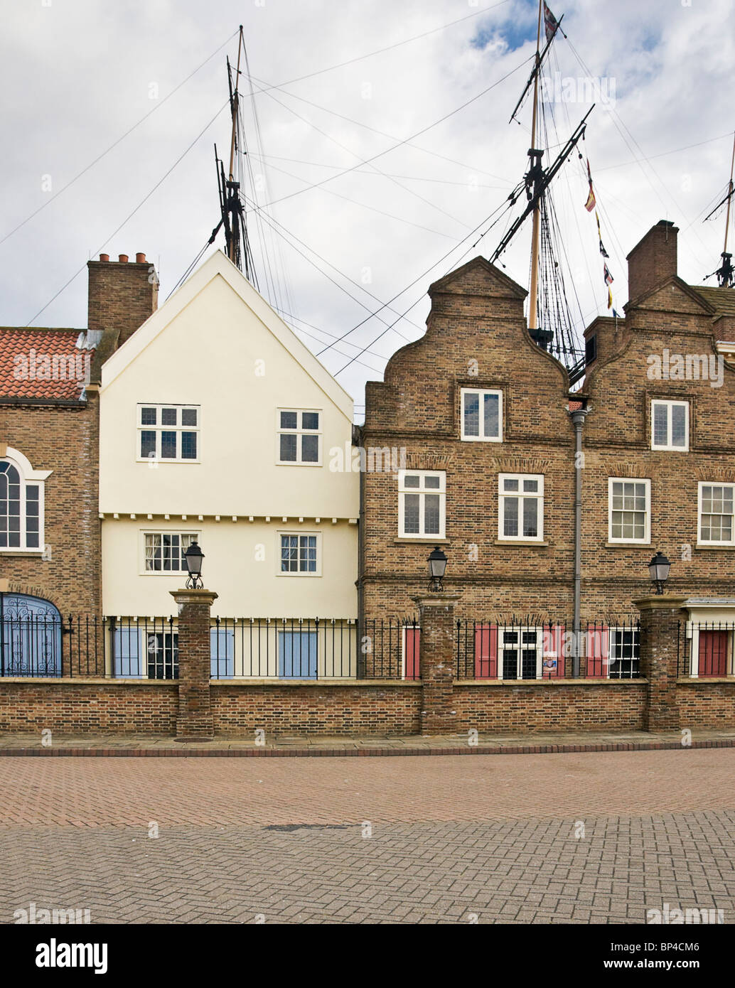 Hartlepool Historic Quay. The masts of HMS Trincomalee behind the ...