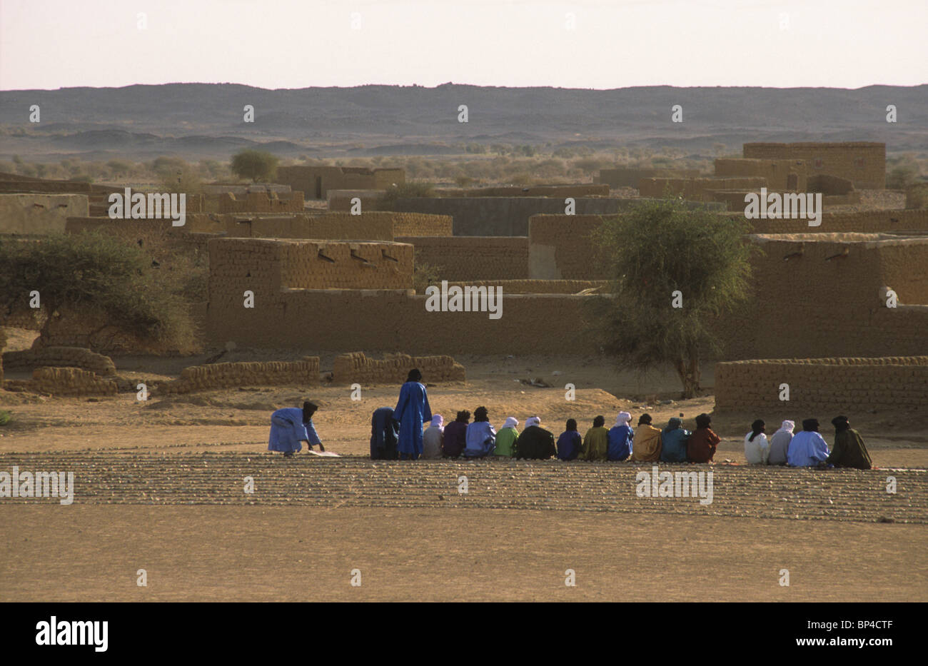 Men arriving at the place of prayer on the first day of the festival of ...
