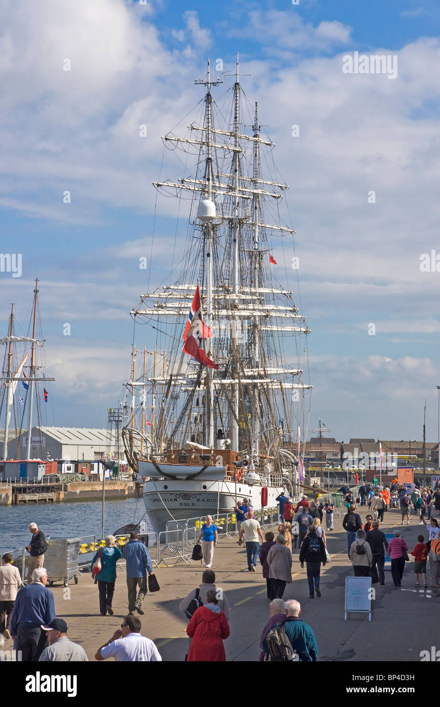 Norwegian square rigged sailing ship (The Christian Radich) at the ...