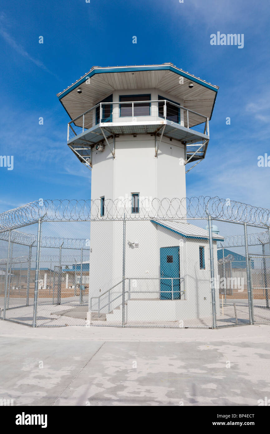 Florida - Feb 2009 - Guard tower surrounded by chain link fence with ...