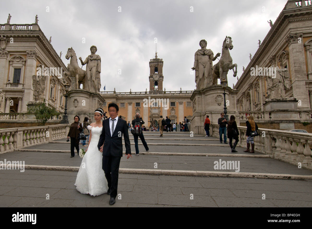 The Cordonata Stairs (1536) leading to Piazza del Campidoglio by ...
