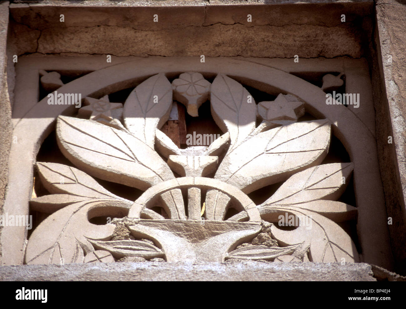 Decorative plaster-work on an old house in Bur Dubai, UAE Stock Photo ...