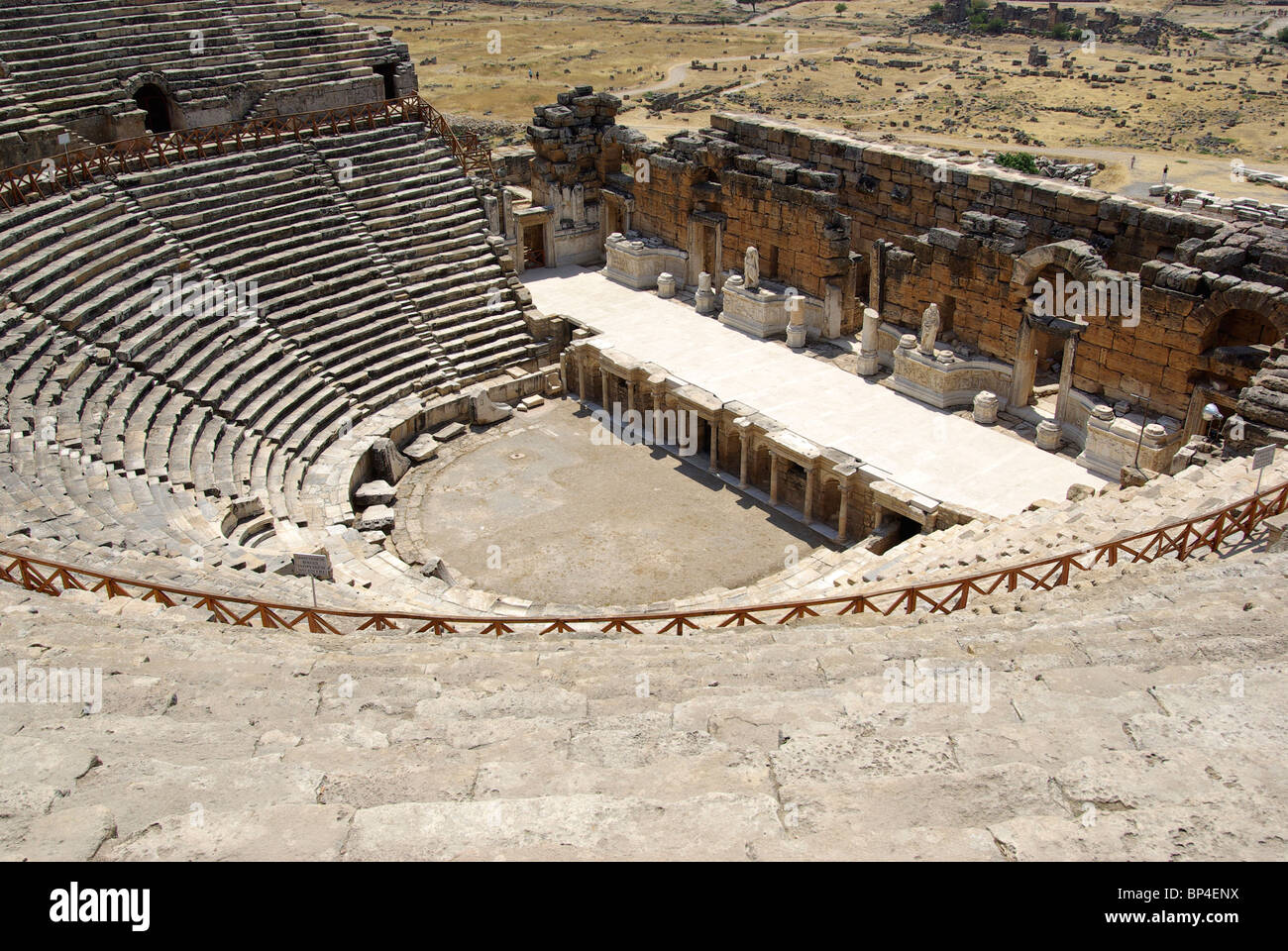 Amphitheater in ancient city Hierapolis. Pamukkale, Turkey. Middle Asia ...