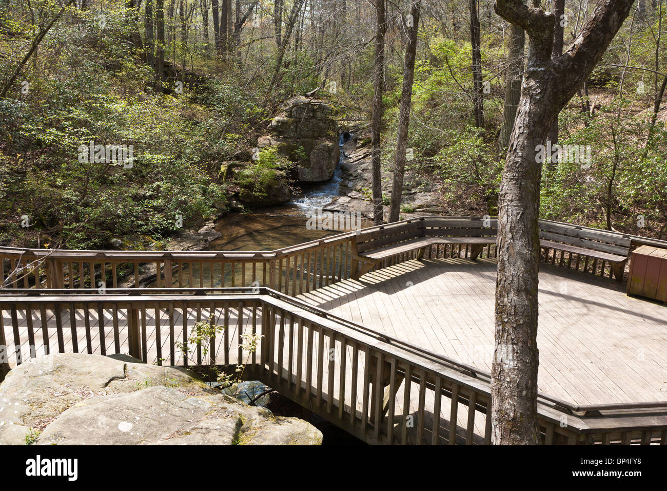 Fort Payne, AL - Apr 2009 - Small waterfall at wooden overlook on ...