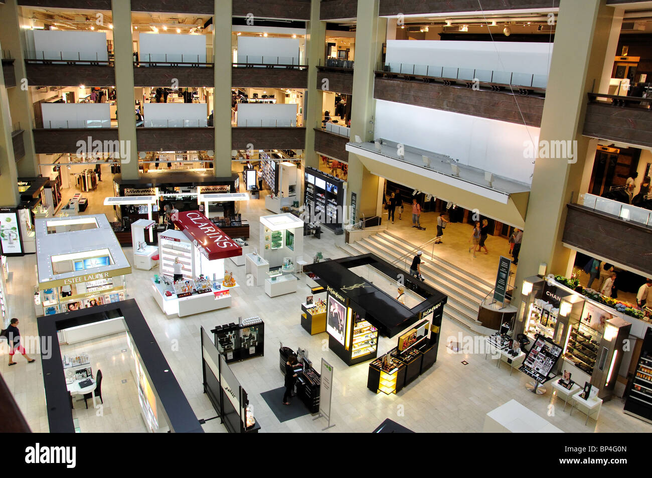 Interior atrium of Stockmann Department Store, City of Helsinki ...