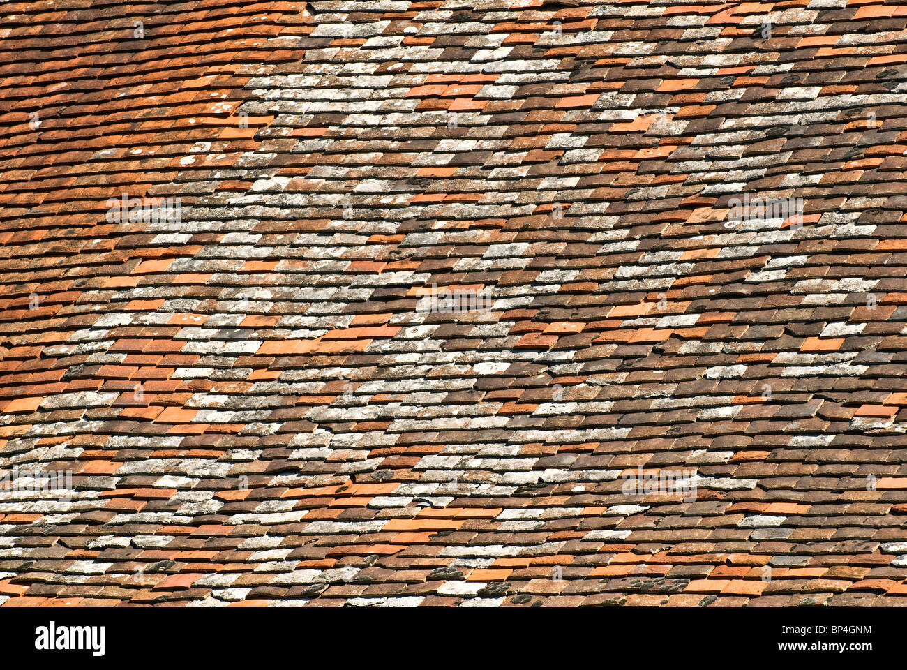 Traditional clay roof tiles on old house - France Stock Photo - Alamy