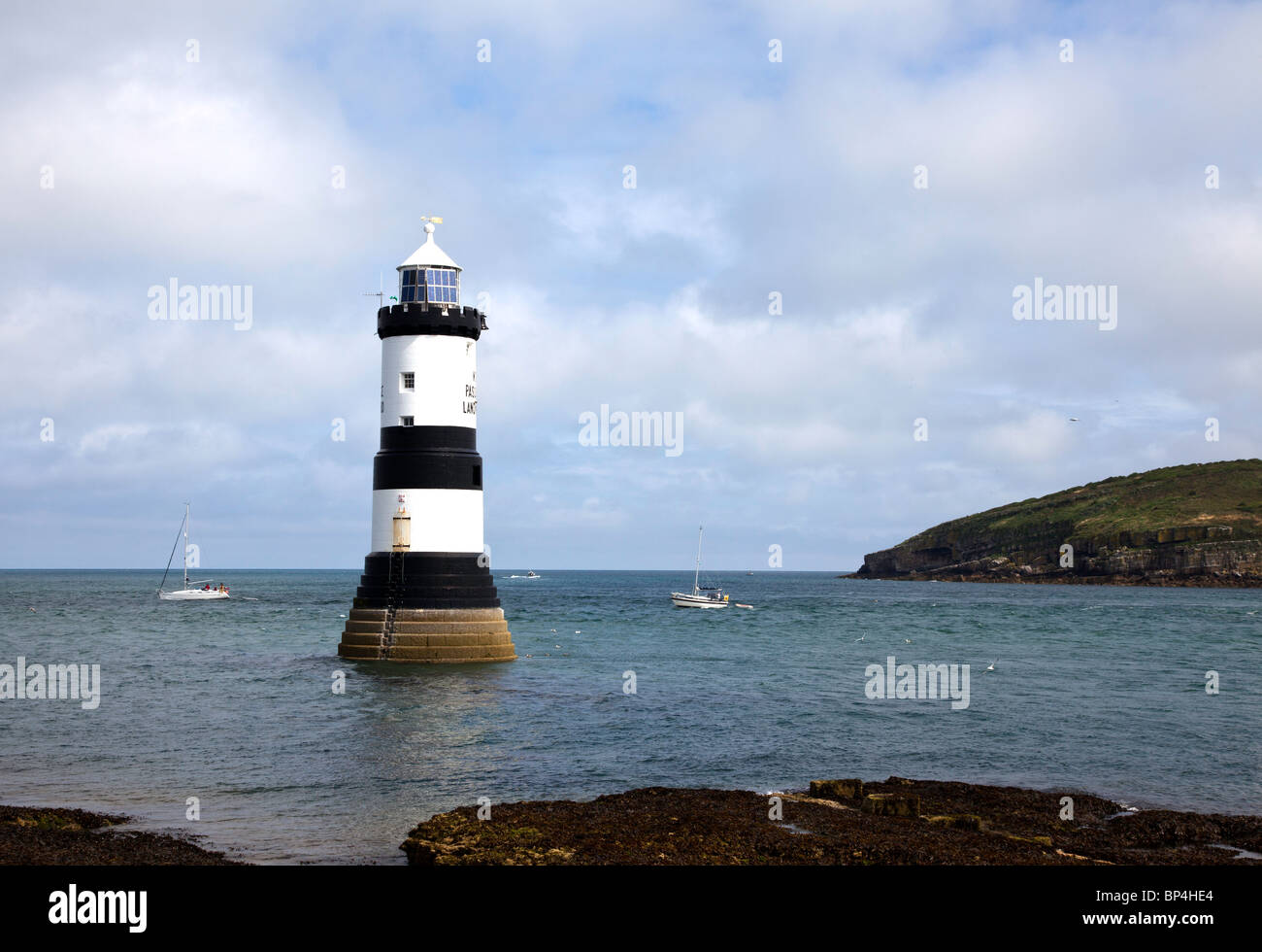 The lighthouse at Penmon Point Stock Photo - Alamy
