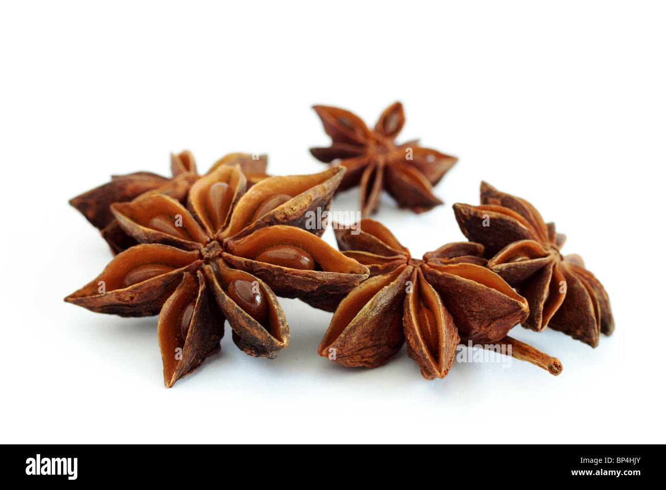 Whole star anise aniseed Cut Out Stock Images & Pictures - Alamy