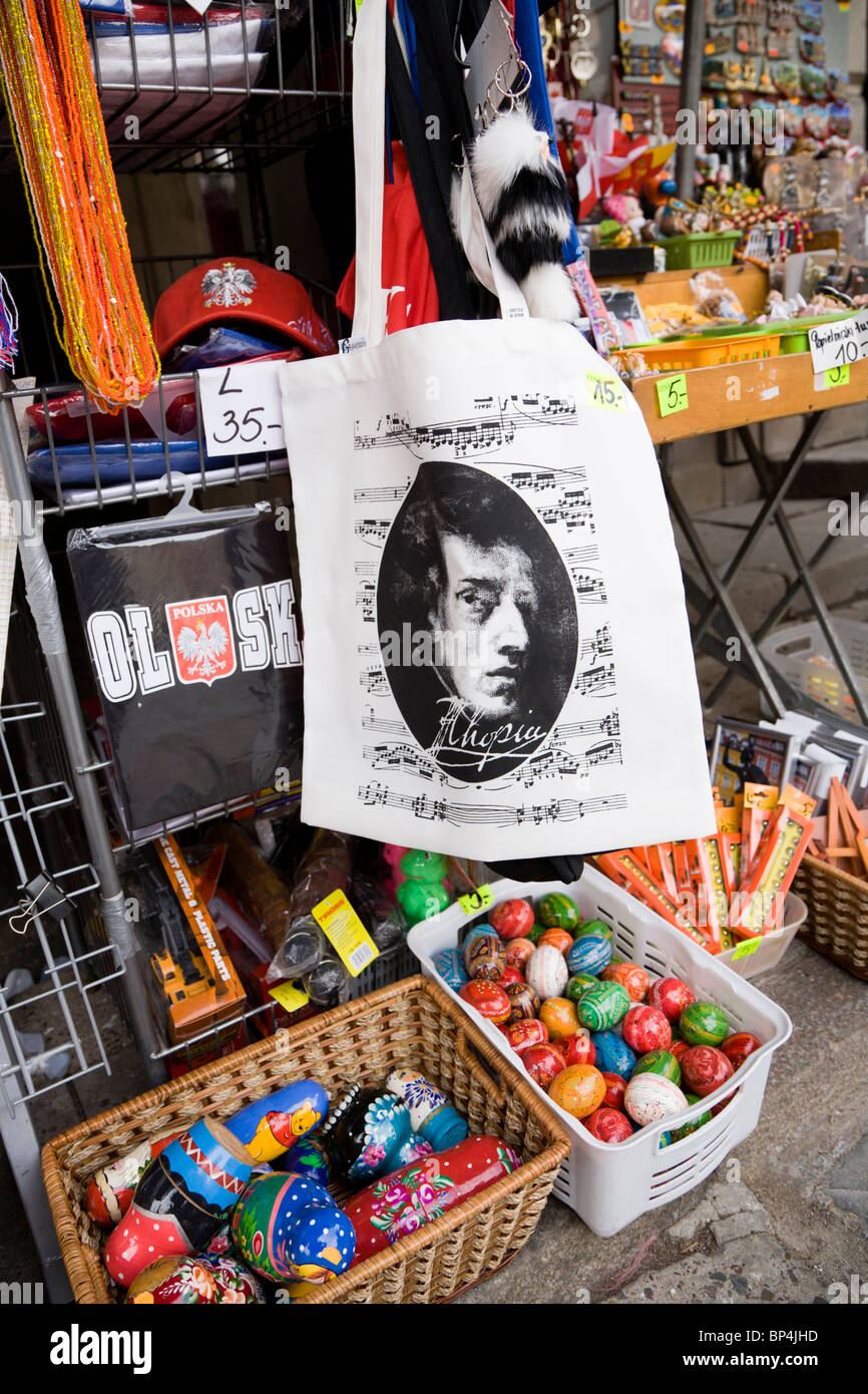 Chopin souvenirs sold at Old Town Market Place, Warsaw Poland Stock ...