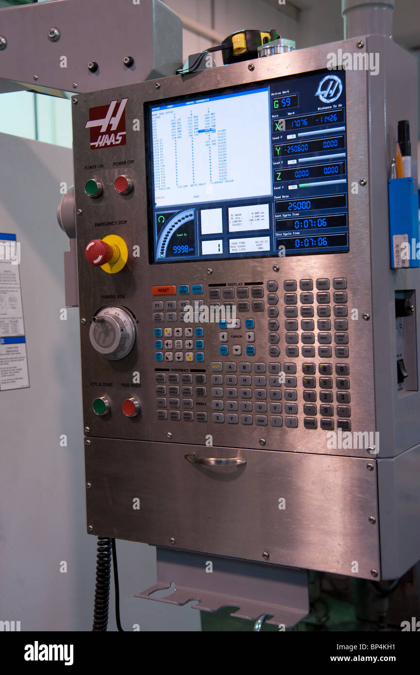 Metal tooling shop floor. CNC (computed numerically controlled) panel ...