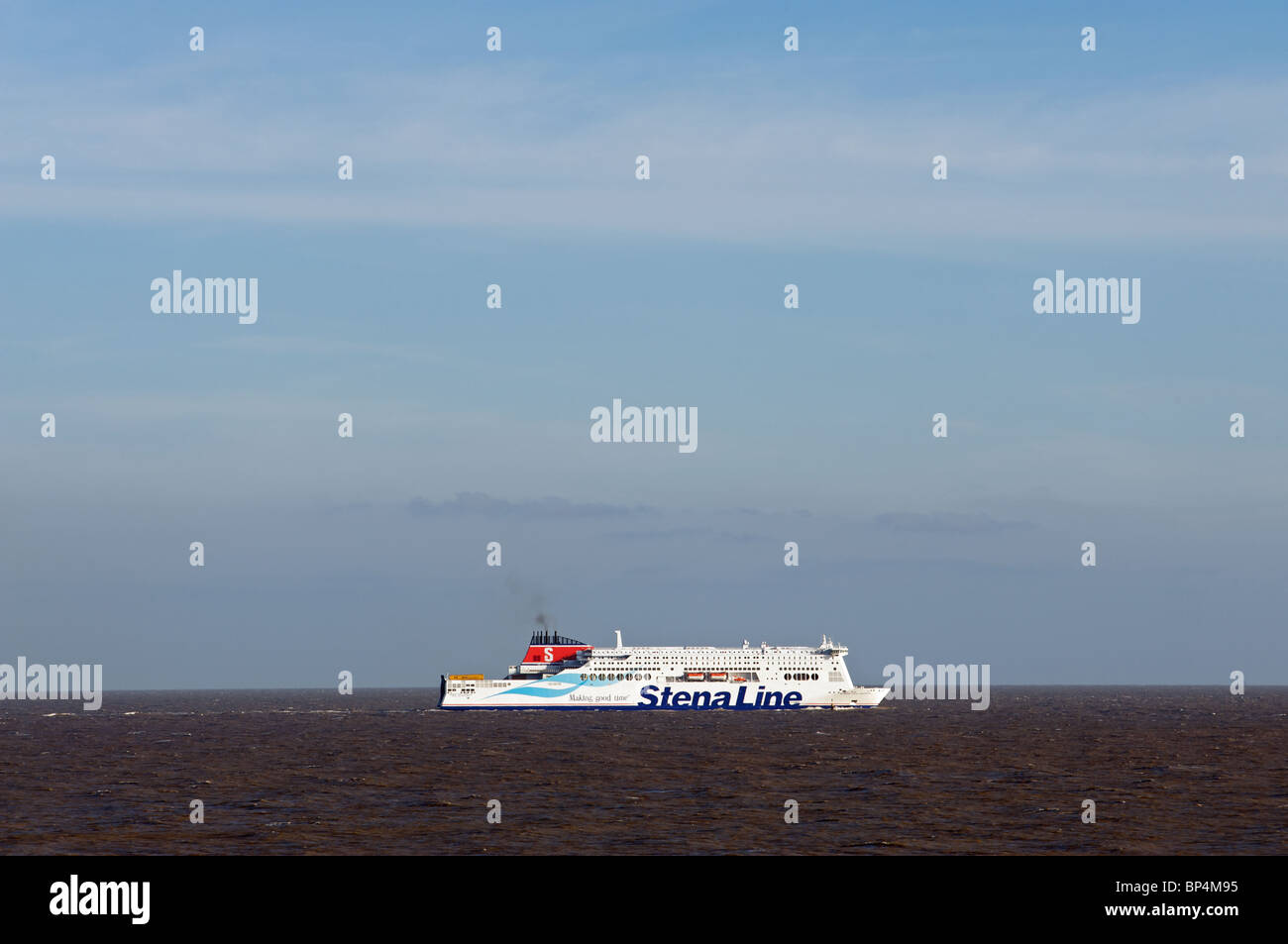 Stena Line car ferry sailing on the North Sea close to the port of ...
