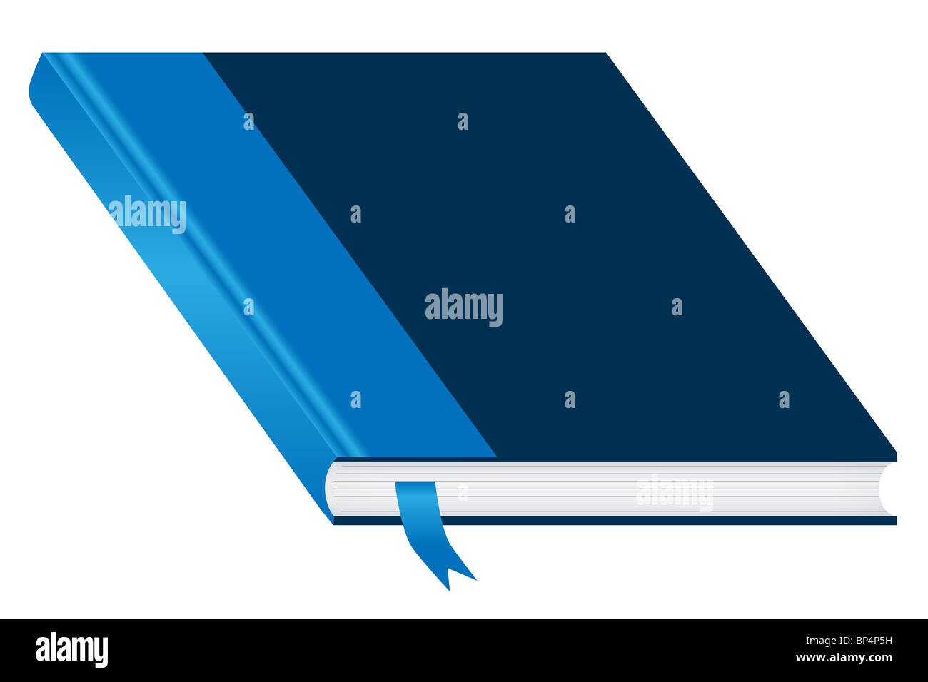 Book. Blue and closed with a bookmark isolated on a white background ...