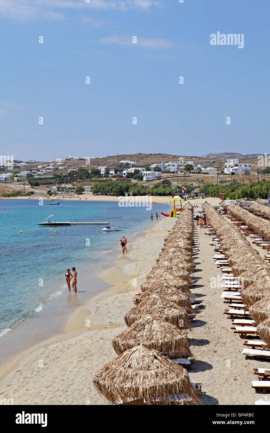 Kalafatis Beach, Mykonos Island, Cyclades, Aegean Islands, Greece Stock ...