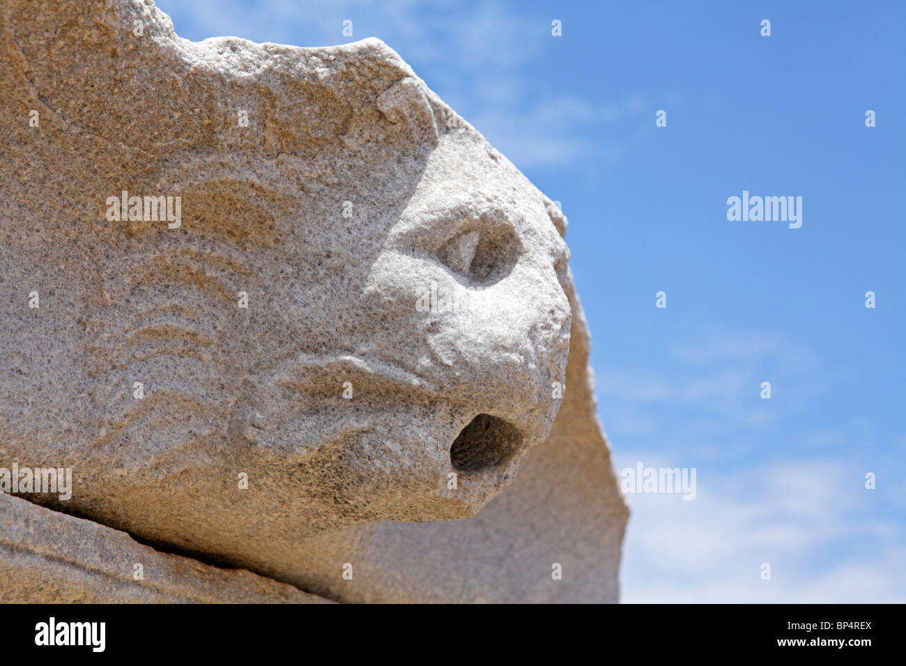 gargoyle, archaeological excavation, island of Delos, Cyclades, Aegean ...