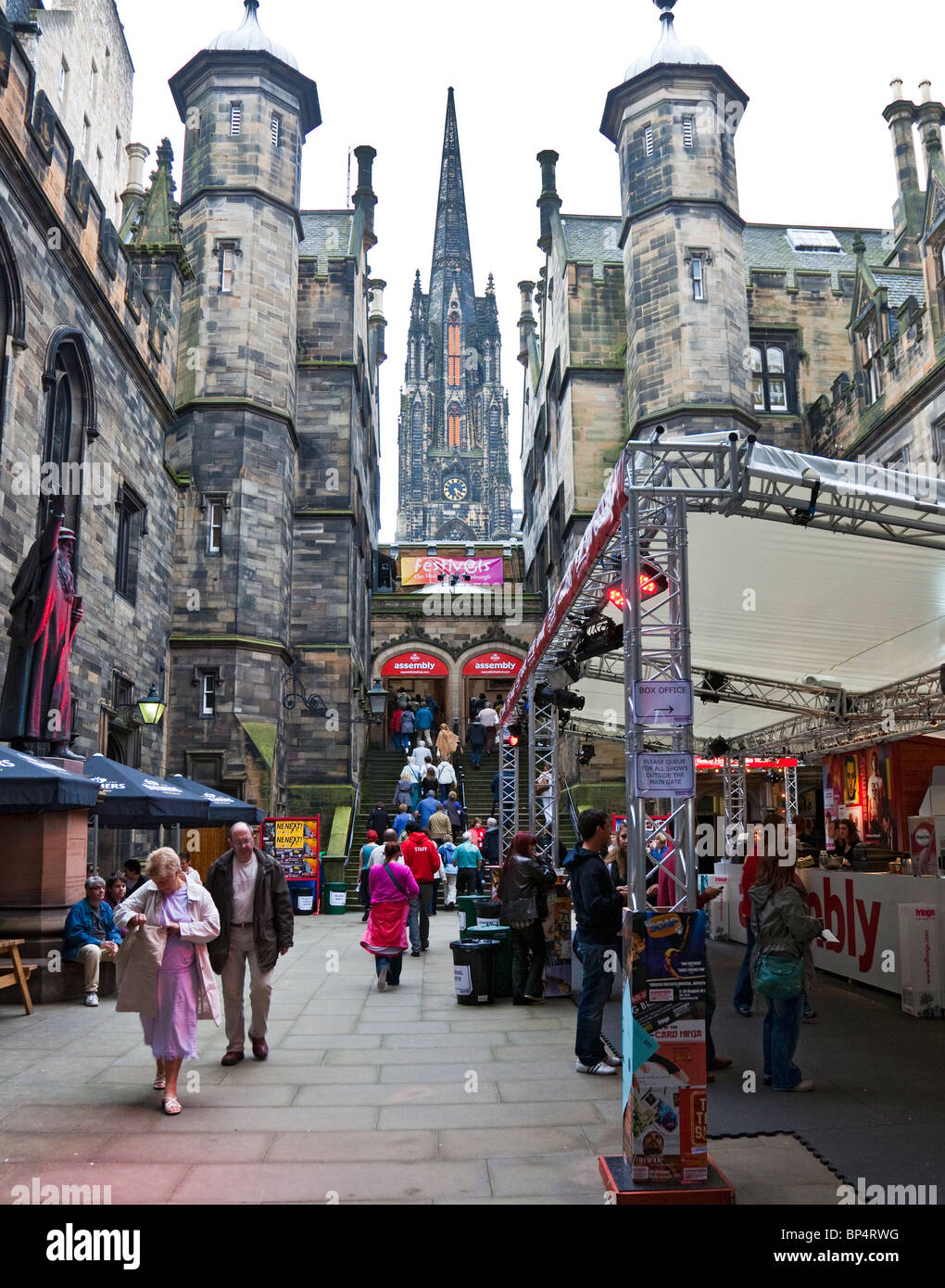The Assembly Quadrangle during Edinburgh Festival Fringe, featuring the ...