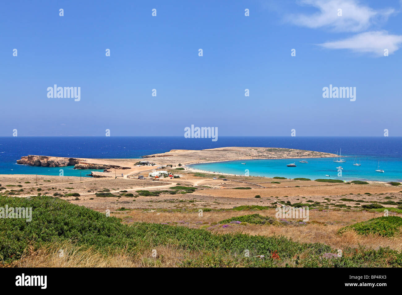 the bay Ormos Pori with the island´s finest beach, Island of Koufonisi ...