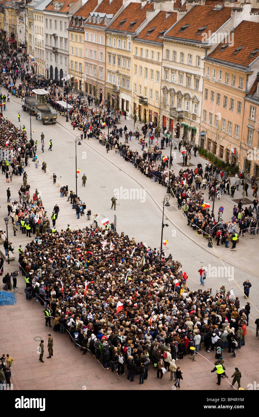 Warsaw Poland: People gather at the Presidential Palace in memory of ...