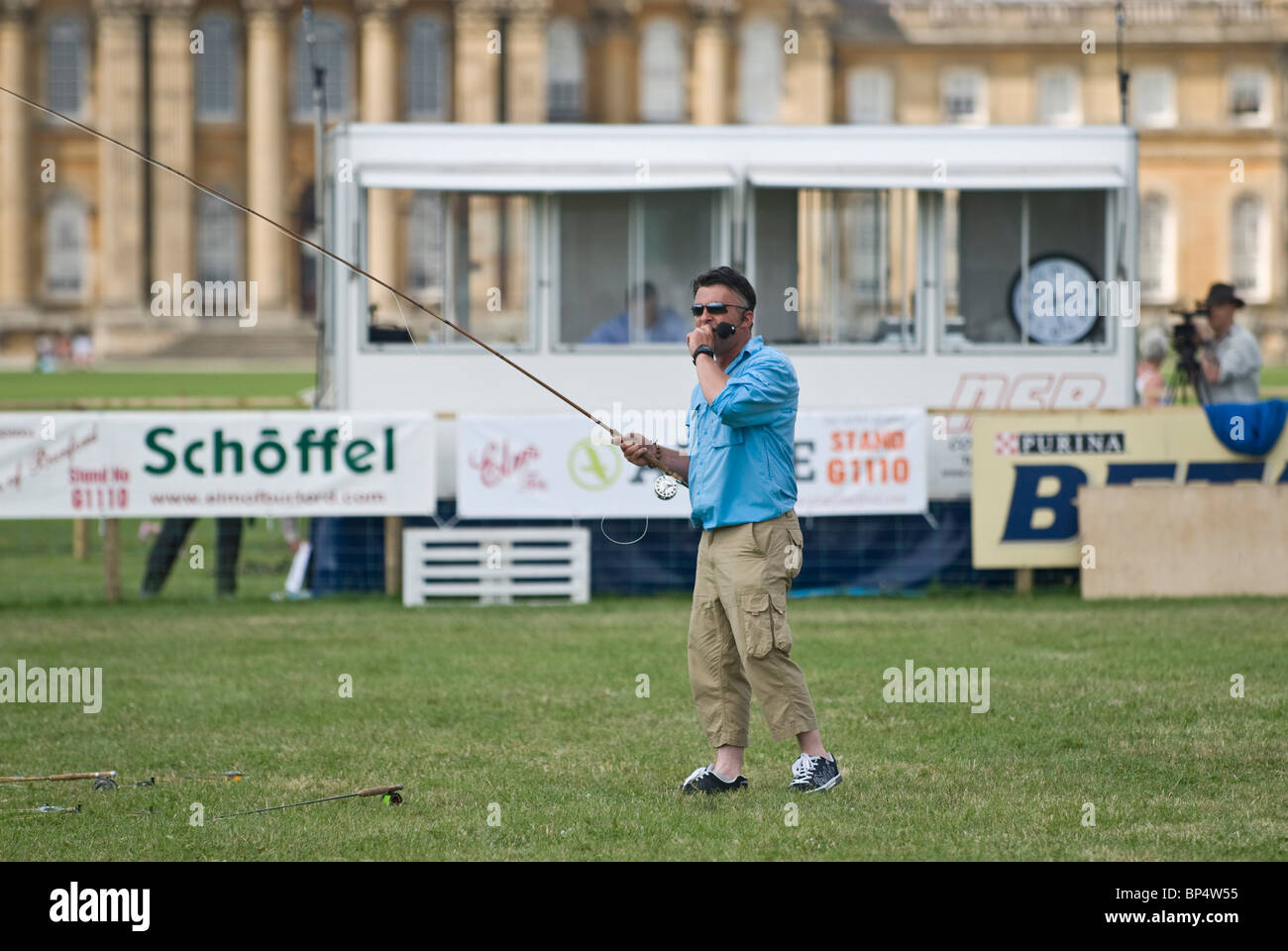 Hywel Morgan giving a fly casting lesson using a Trout Rod and line ...