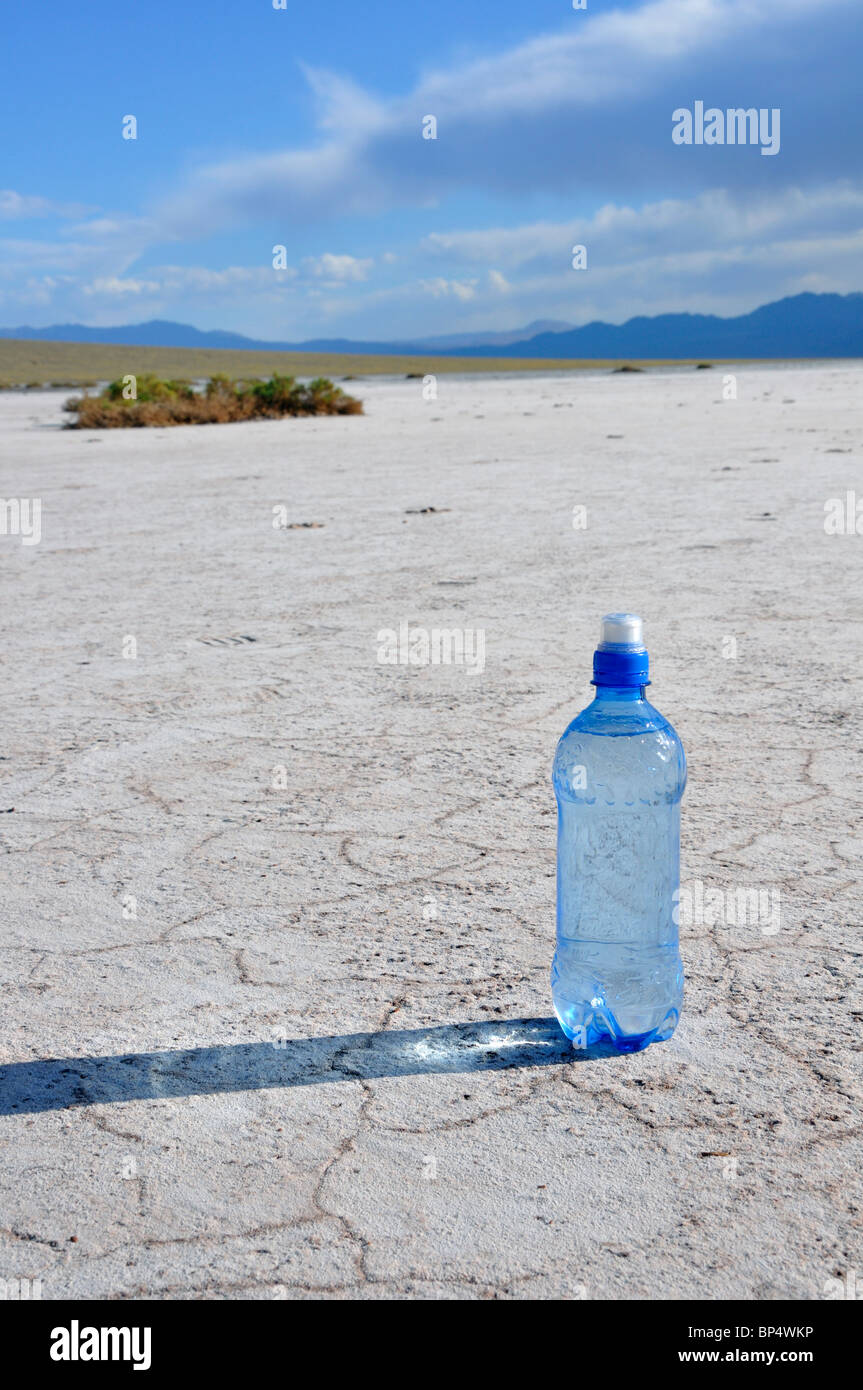 Bottle of water in desert, Death Valley Stock Photo - Alamy