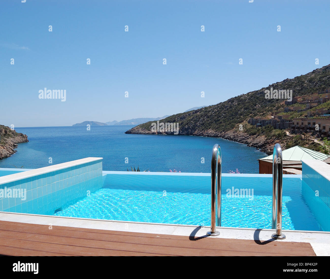 Swimming pool at the luxury villa, Crete, Greece Stock Photo - Alamy