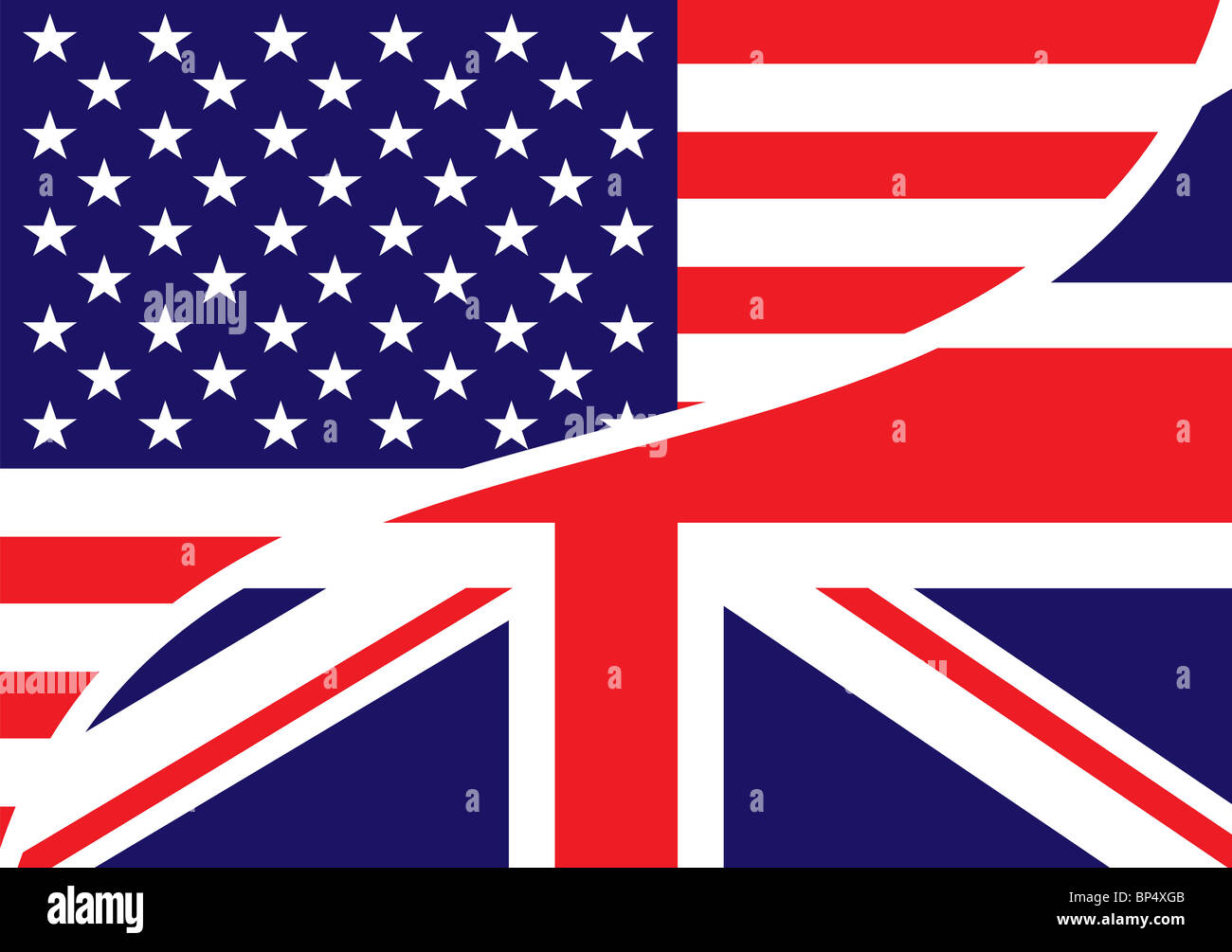 combined usa and british flags with stars and stripes Stock Photo - Alamy