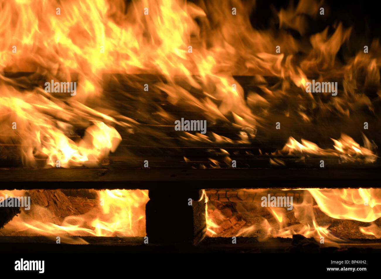 Closeup of the blazing fire of dry wood Stock Photo - Alamy